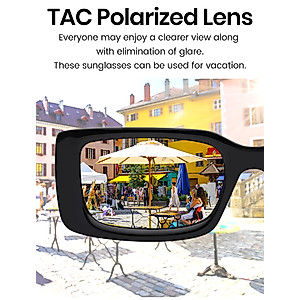 Veda Tinda Vision Rectangle Sunglasses Black Trendy Retro 90s Square Vintage y2k Sunglasses for Women Polarized Men Sunglasses UV Blocking Skin C01S01