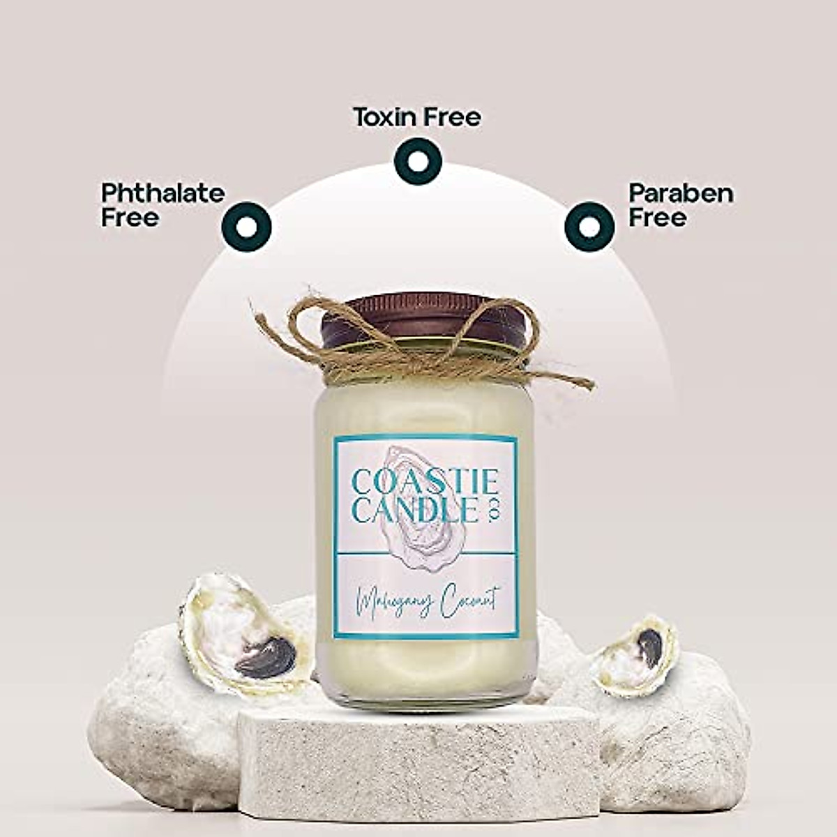 Coastal Breeze Scented Candle 8 Oz - Natural Soy Wax Candle in Glass Jar – Long Lasting Candles for Home, Office - Aromatherapy Candles for Spa - Elegant Candle Gift for Men, Women