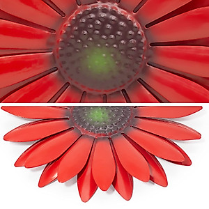 EASICUTI Red Sunflower Metal Flowers Wall Decor Metal Wall Art Decorations Hanging For Indoor Outdoor Home Bathroom Kitchen Room Bedroom Living Room Garden Patio Porch 6 Inch