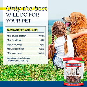 PCI Pet Center Inc. Lamb Crunchys Raw Dehydrated Lamb Lungs Dog Treats, 16 Ounce Pack, LAM-016MC