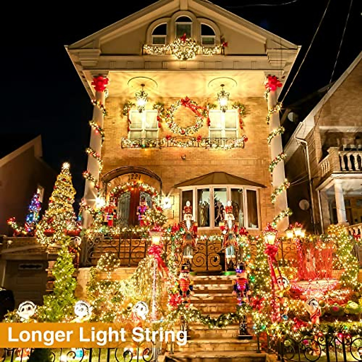 kolpop Solar String Lights Outdoor, 78.7FT 240LED Solar Fairy Lights Outdoor Waterproof 8 Modes Copper Wire Solar Powered Lights Indoor for Garden Patio Gate Yard Party Wedding Camping(Warm White)