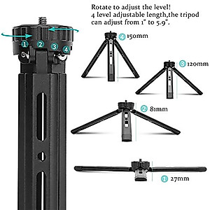 EaxanPic Aluminum Mini Tripod,Desktop Tabletop Stand Tripod for Zhiyun Smooth Q/4, Crane Plus/2, Osmo Mobile, Ronin-S, Vimble 2,Gimbal Handle Grip Stabilizer Tripod