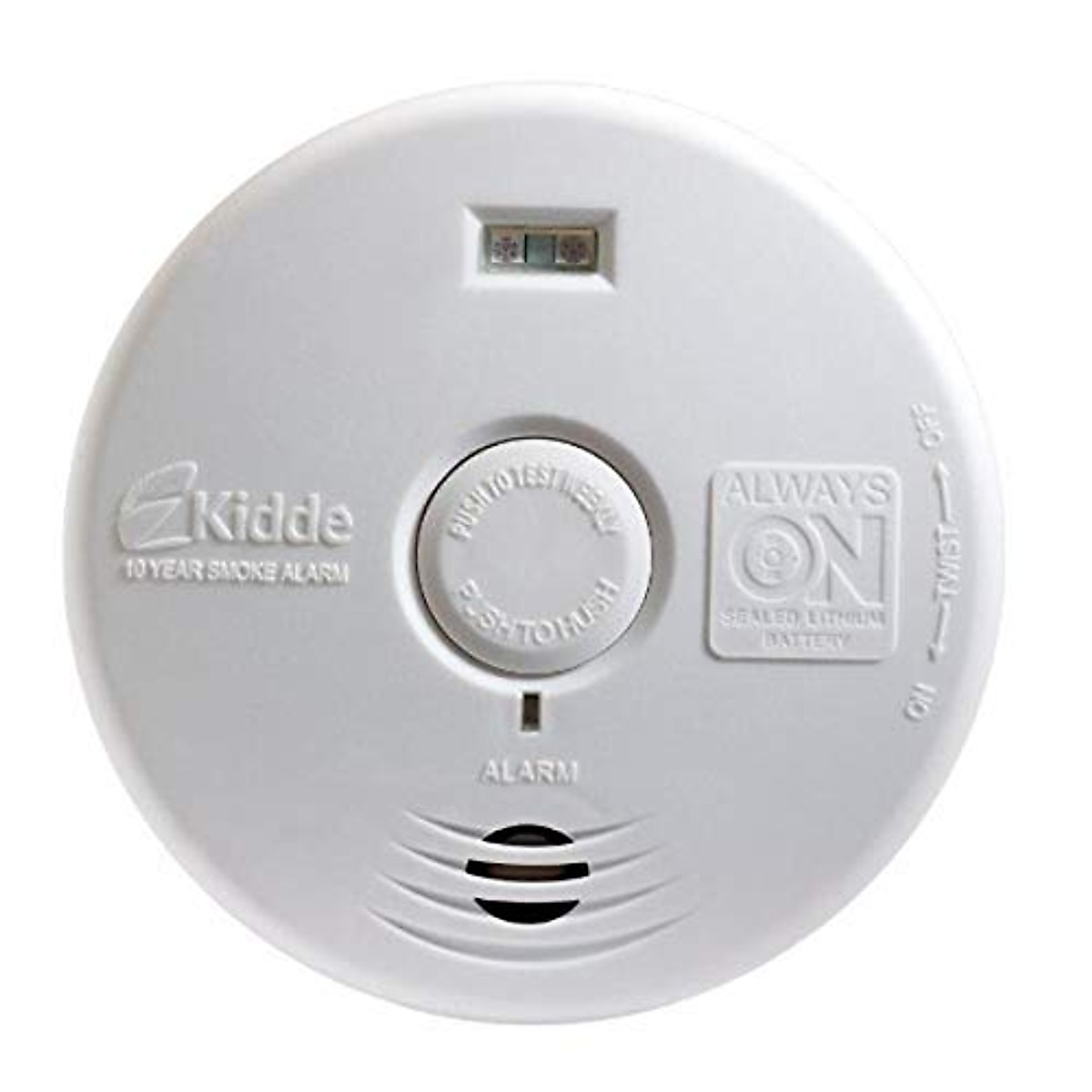 Kidde Smoke Detector with Safety Light for Hearing Impaired, 10-Year Battery Smoke Alarm, Ideal for Hallways or Deaf People