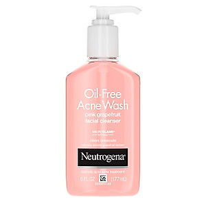 Neutrogena Oil-Free Pink Grapefruit Pore Cleansing Acne Wash and Daily Liquid Facial Cleanser with 2% Salicylic Acid Acne Medicine and Vitamin C, 6 fl. oz, 3 Pack