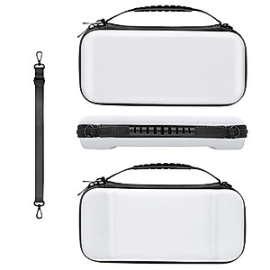 Case and Tempered Glass Screen Protector Compatible with Nintendo Switch OLED, Portable Travel Carrying Case Pouch with Pocket, Slim Protective Shell, Stand, Joystick Caps for Accessories and Games