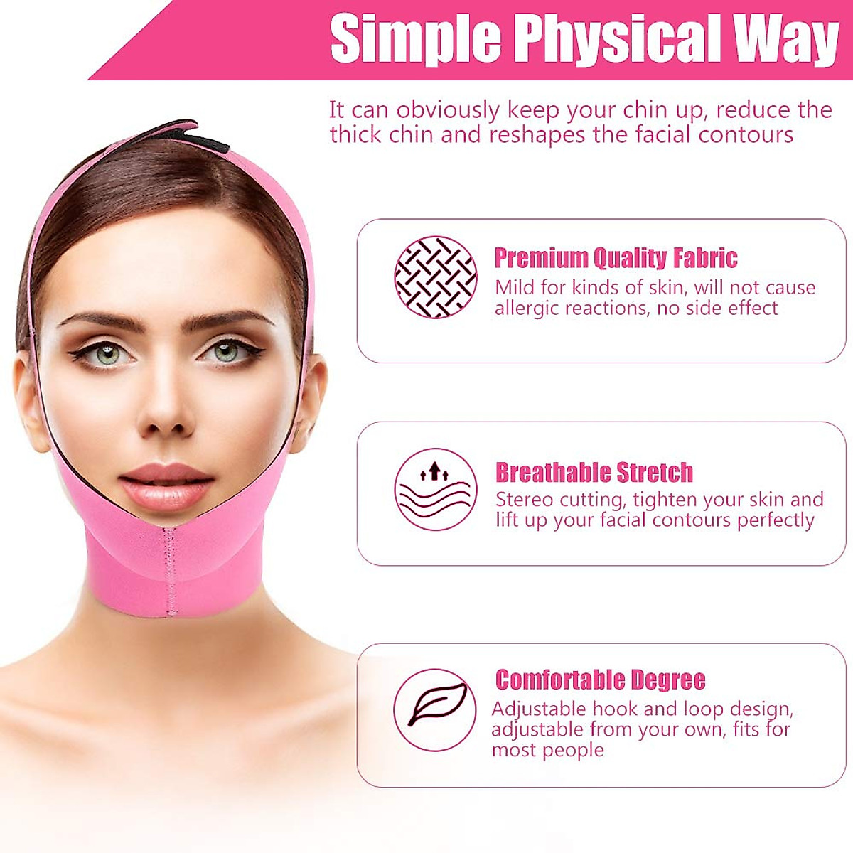 Face Slimming Belt, Bandage Belt Mask Face- Double Chin Skin Strap for Women Ideal Gift