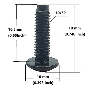 Jingchengmei 10-32 Server Rack Screws - 110 Pack- Network Rack Screws for Rack Mount Server Enclosure, Black Mounting Screws (1032S110P, Black)