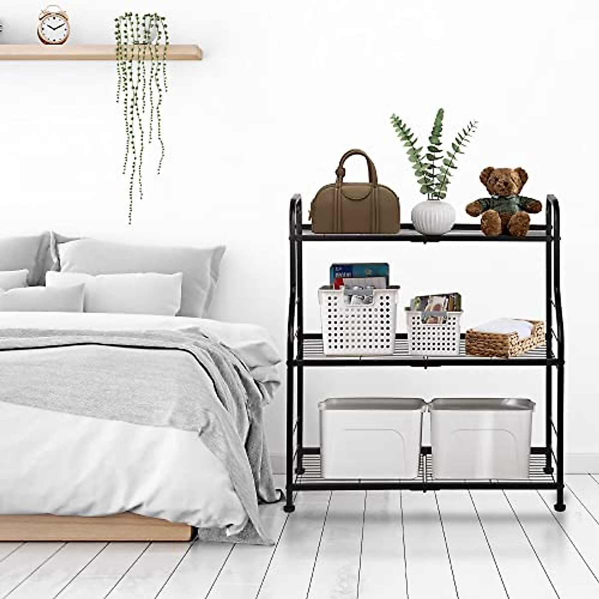 EASEPRES Metal Plant Stand 3 Tier Indoor Plant Shelf, Plant Display Rack, Multiple Flower Pot Holder for Garden, Balcony, Patio, Corner, Window, Living Room, Outdoor