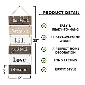 Hanging Wall Decor Sign - Welcome Vertical Wall Art Decorations, Rustic Home Farmhouse Decor Living Room, Bedroom, Bathroom, Family, Dining, and Kitchen, Signs for House, Rustic Decorations for Home