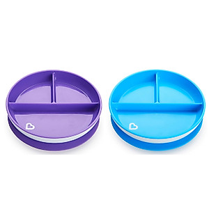 Munchkin Stay Put Divided Suction Plates (Purple/Blue)