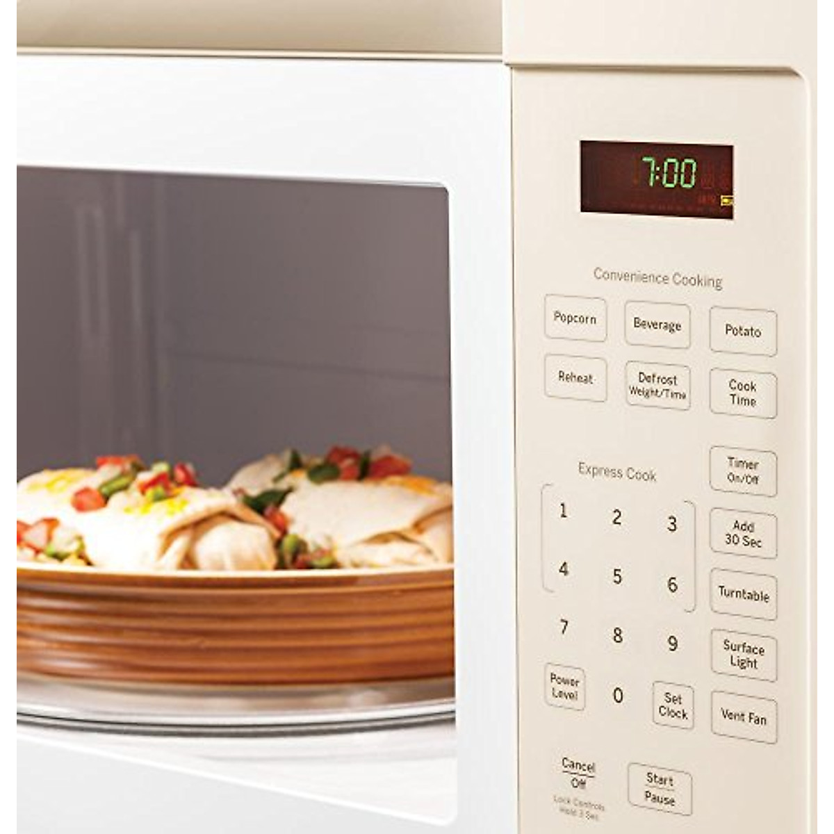 GE JVM3160DFCC 1.6 Cu. Ft. Over-The-Range Microwave Oven, Bisque, 1000 Watts-1029481, beige