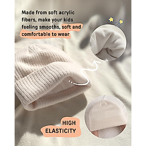 Toddler Beanie and Gloves for Boys Girls Kids Winter Hats and Gloves Set Baby Knit Beanies