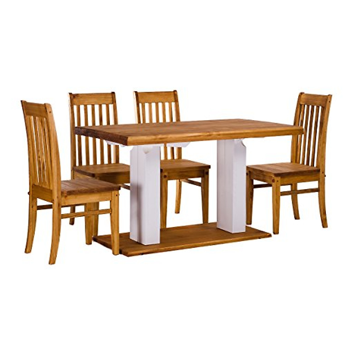 B.R.A.S.I.L.-Möbel TableChamp Dining Table Rio 70.9 x 35.4 Honey White Solid Wood Pine Oiled Farmhouse Extension Extendable Optional
