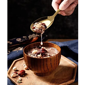 Soup Spoons Stainless Steel, Heavy-Weight Soup Spoons Set of 6, Chinese Soup Spoons Mirror Polished Ramen Spoons