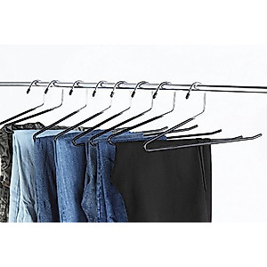 Jeronic Pant Hangers, 20 Pack Steel, Black, 20 Count