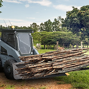 YINTATECH 60" 2000lbs Clamp on Pallet Forks Heavy Duty Tractor Forks with Adjustable Stabilizer Bar Tractor Bucket Forks for Tractor Attachments, Skid Steer, Loader Bucket