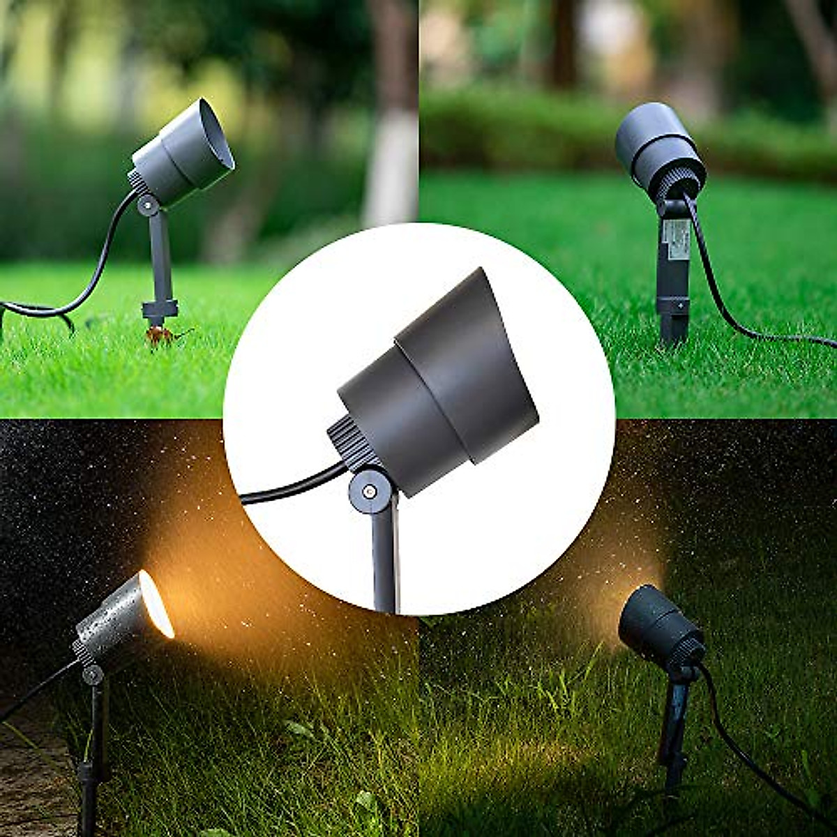 LUTEC Light Outdoor Spotlight, LED Landscape Lighting, Waterproof Outdoor Spotlight, 145°Adjustable, 6W 389 Lumens 3000K, Spot Lights for Yard Garden Driveway Porch Walkway Pool Patio