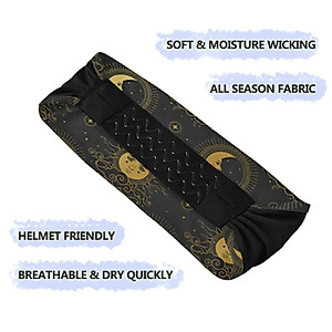 JHKKU Sun Moon Vintage Sport Sweatbands Non Slip Breathable Workout Headbands Elastic Sport Hair Bands for Women Yoga Running Outdoor Sports Travel Gym