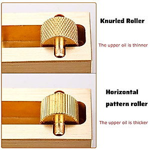 BUTUZE Leather Edge Paint, Leather Edge Coat Tool with 2 Brass Rollers, Leather Edge Paint Roller, Leather Dye Applicator, Essential Leather Edge Printing Tool for Leather Craft DIY