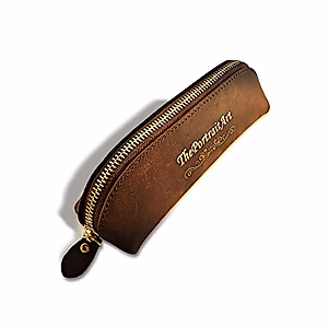ThePortraitArt Vintage Leather Case/Pouch for Pencils, Art Supplies, Cosmetic Makeup Tools, Misc Items