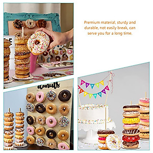 ULTECHNOVO 10pcs Donut Display Stand Kids Snacks Clear Stand Macaron Stand Snacks for Donut Holder Donut Board Display Shelves Doughnut Display Holder Wedding Shelf Baby Wooden