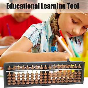 Vaupan Digit Standard Abacus Soroban Professional 17 Column (10.2 inch) Math Abacus, Math Calculating Tool with Reset Button for Adults Kids(Brown)