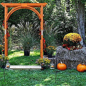 Yaheetech 85in Wooden Garden Trellis Garden Arch Arbor for Climbing Planting Plant Stand in Garden Yard Outdoor, Brown