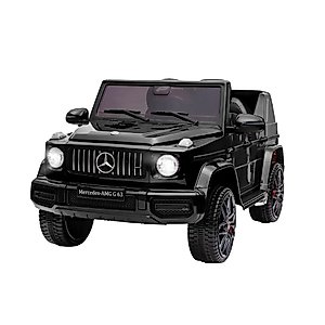 TOBBI Electric Car for Kids, Licensed Mercedes Benz G63 Kids' Electric Vehicle, 12V Kids Ride On Car with Parents Remote Control, Openable Doors/Spring Suspension System/Music's Play/Led Lights-Black
