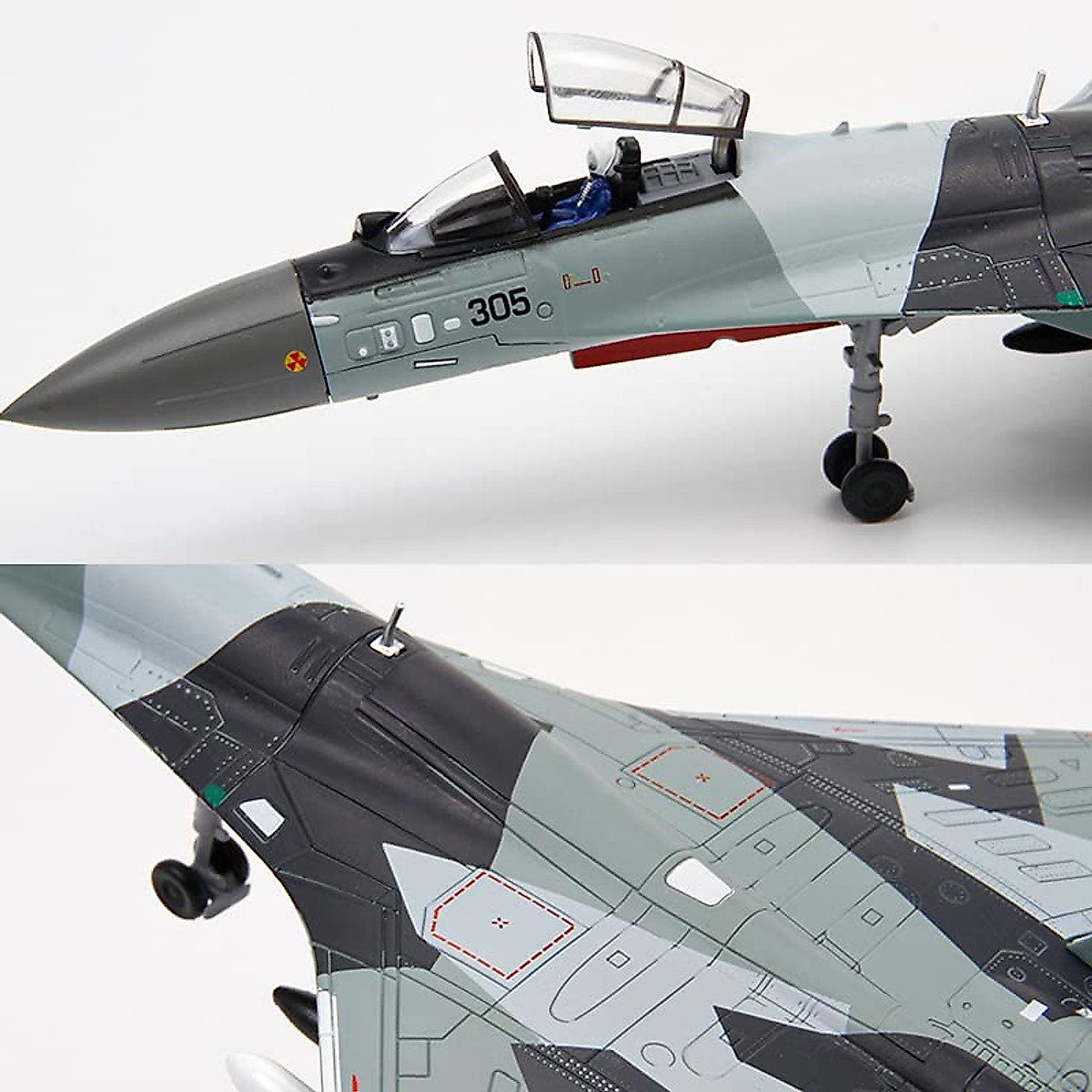NUOTIE Sukhoi SU-35 Flanker-E 1/72 Diecast Metal Aircraft Model Kit Soviet Union Military Fighter Alloy Pre-Build Replica Airplane for Adults Enthusiasts Collections or Gift