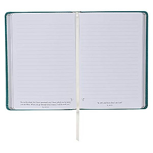 Christian Art Gifts Classic Journal Be Still And Know Psalm 46:10 Floral Inspirational Scripture Notebook, Ribbon Marker, Teal/Gold Faux Leather Flexcover, 336 Ruled Pages