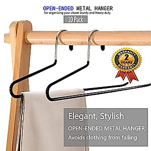 Slack/Trousers Pants Hangers - 10 Pack - Strong and Durable Anti-Rust Chrome Metal Hangers (White)