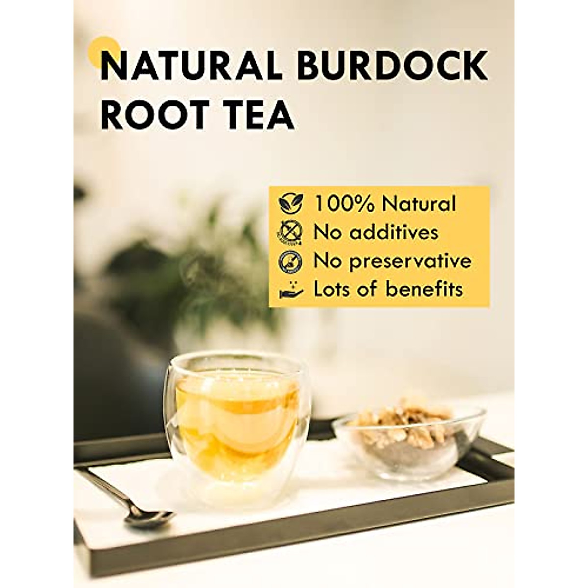 TeeLux Burdock Root Tea Bags, Pure Natural Burdock Root, Caffeine Free, Premium Herbal Tea, 50 Tea Bags