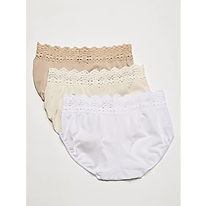 Olga womens Secret Hugs 3 Pack Panty Hipster Panties, French Toast/Pale Blush/White, Medium US