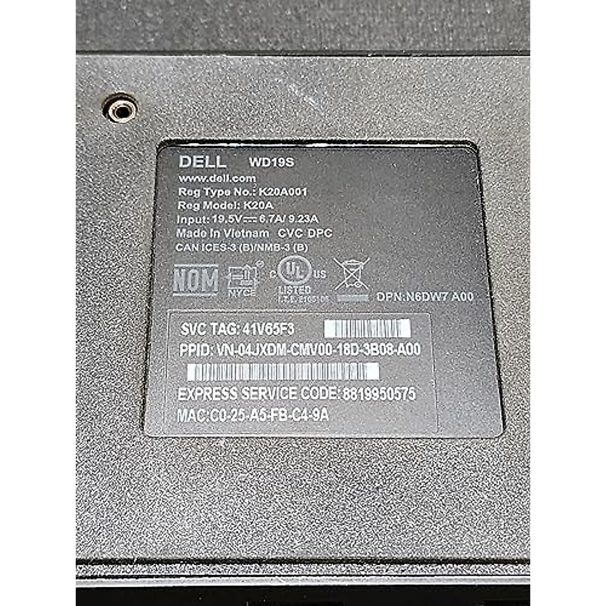 Dell Dock - WD19S 130W Power Delivery - 180W AC