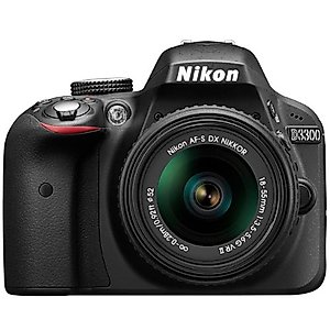 Nikon D3300 Digital SLR Camera with 18-55mm VR II Lens Kit - Black (24.2MP) 3.0 inch LCD