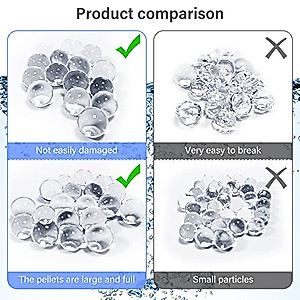 NIKOEO Clear Water Beads, 10000 Pcs Clear Water Gel Jelly Beads Vase Filler for Floating Candle Making, Wedding Centerpiece, Festive Floral Decoration Flower Arrangement (Transparent)