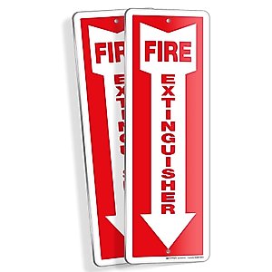 iSYFIX Fire Extinguisher Sign – 2 Pack 4x12 Inch – 100% Rust Free .040 Aluminum Signs, Laminated for Ultimate UV, Weather, Scratch, Water and Fade Resistance, Indoor and Outdoor
