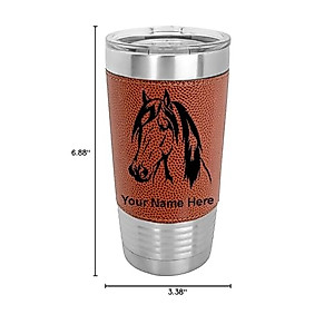 LaserGram 20oz Vacuum Insulated Tumbler Mug, Horse Head 1, Personalized Engraving Included (Faux Leather, Basketball Style)