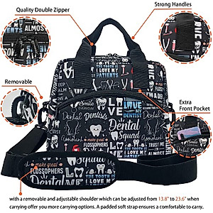 Dentist Insulated Lunch Bag for Women Reusable Large Lunch Bags Thermal and Cooler Lunch Box Bag Portable Leakproof Lunch Tote Bag with Adjustable Shoulder Strap for Work Picnic Travel