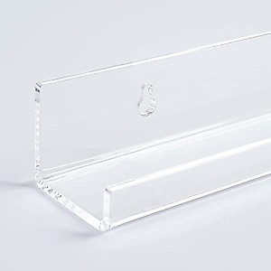 XOHYW Clear LP Vinyl Record Wall Mount Shelf, 6 Pack 12 inch Acrylic Album Record Holder Display Rack, Floating Shelves Perfect for Style Office Home