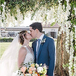 Nisorpa 24 Pack Wisteria Artificial Hanging Flowers, 3.75 Feet Long Wisteria Vines Fake Flowers Garland for Outdoor Home Garden Ceremony Wedding Decor