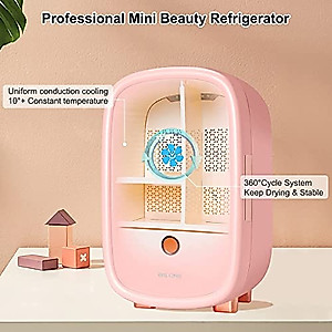BS ONE Skincare Fridge 12 Liter, 10°C/50°F + Intelligent Constant Temperature Control Mini Fridge for Comestic Storage, Professional Beauty Fridge for Skin Care