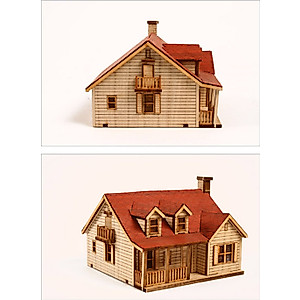 DESKTOP Wooden Model Kit Western House 2 by Young Modeler