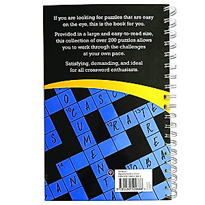 Large Print Crossword Puzzles: Over 200 Puzzles to Complete with Solutions - Include Spiral Bound / Lay Flat Design and Large to Extra-Large Font Including for Adults