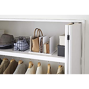 YAMAZAKI home 4956 Purse Organizer/Bag Divider for Closet Shelf, One Size, White