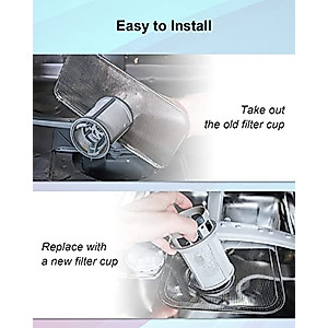 W10872845 Dishwasher Pump Filter Cup Assembly Fit for Whirlpool & Kenmore - Replaces 8579307 AP6030094 W10056425 W10056426