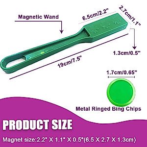 FSTgo Magnetic Wand and Chips Bingo Set Game Accessories Educational STEM Kit for Learning/Sensory Box/Science/Counting/Sortin (Pink Set)