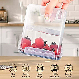 MDHAND Airtight Food Storage Containers Set with Lids Cereal Containers Storage, Kitchen Food Storage with Labels & Pen, BPA Free Stackable Food Containers Storage, 14 Pack(7 Containers + 7 Lids)