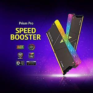 V-Color Prism Pro DDR4 16GB(8GBx2)-3200MHz (PC4-25600) CL16 RGB Gaming Desktop Ram Memory UDIMM Hynix IC - Jet Black (TL8G32816C-E6PRKWK)