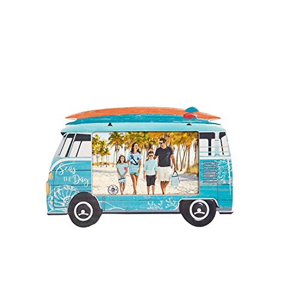 Beachcombers 8" Resin 4X6 Blue SURF Bus Picture Frame Blue